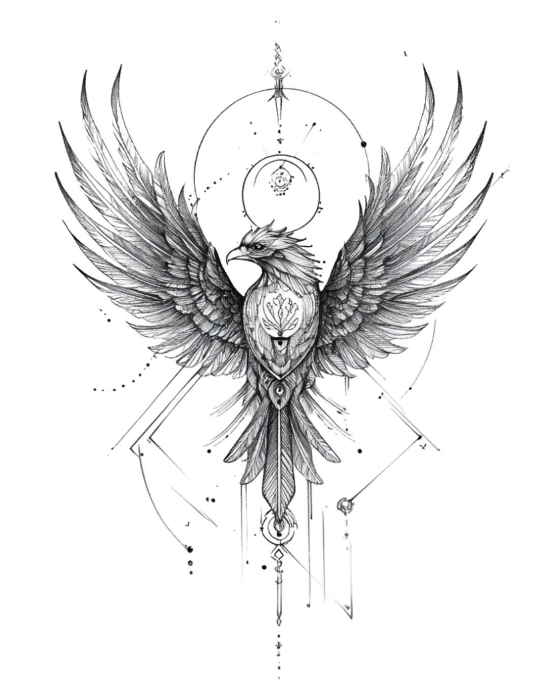 1 Sheet Fine Line Phoenix Semi Permanent Tattoo | Tattoo Artist Collab ...