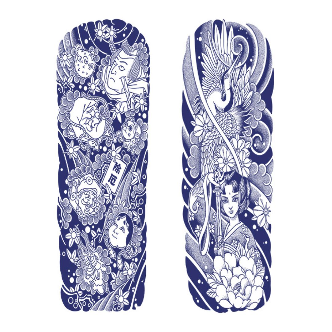 Blue White Porcelain Tattoos